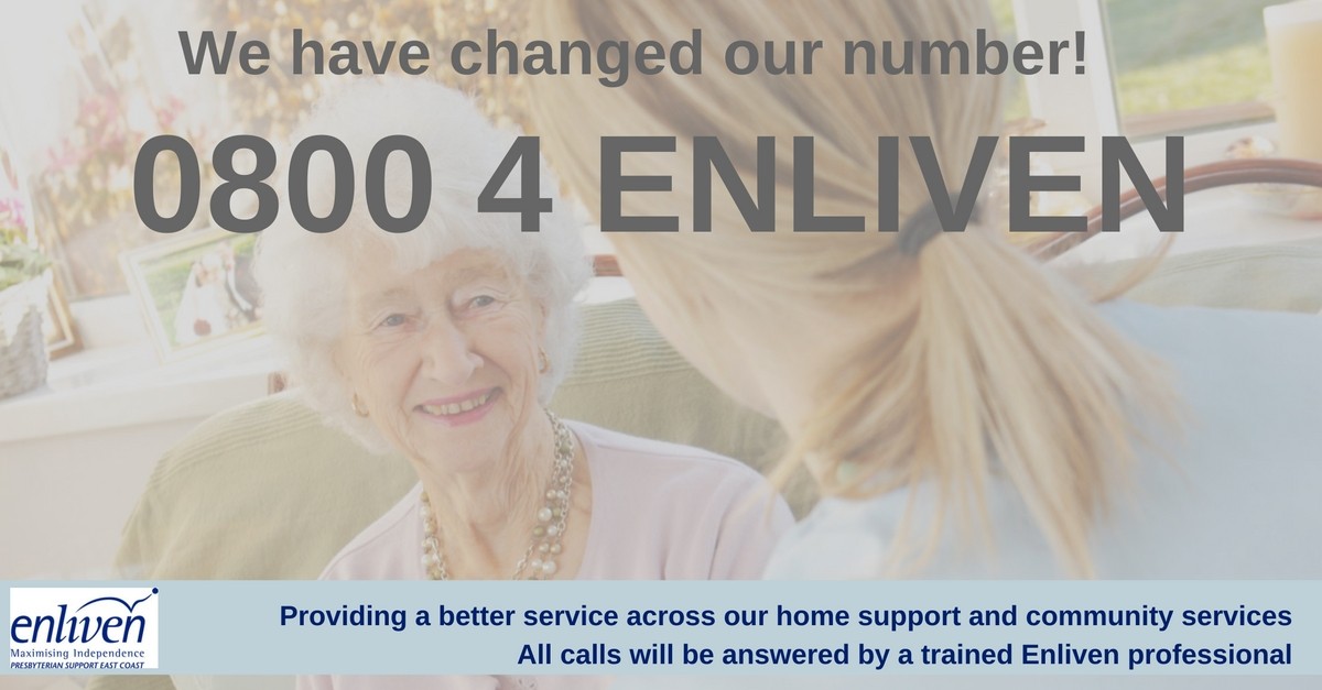 Enliven has a new phone number - Presbyterian Support East Coast | PSEC